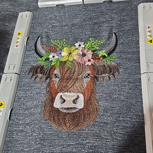 Highland Cow Embroidery Design, Farm Animal Machine Embroidery File, 3 ...