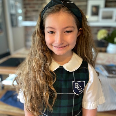 Girl's Plaid Cross Tie-back to School Uniform Adjustable Neck Tie With ...