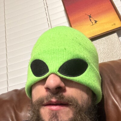 Neon Green Alien Beanie, Kawaii Fashion, Sci-fi Hat, Science Fiction ...