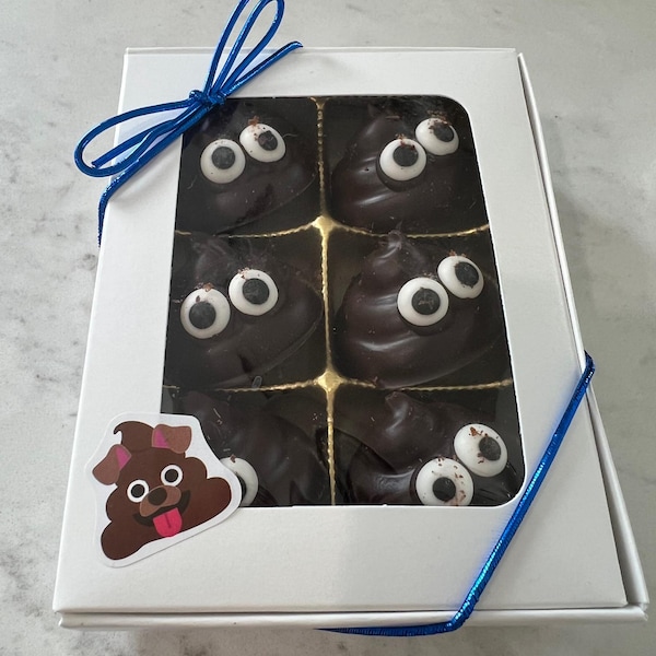 Chocolate Emoji Poop, 6 Pack, Gift Boxed, Crap, Shit, Turd, Insulting ...