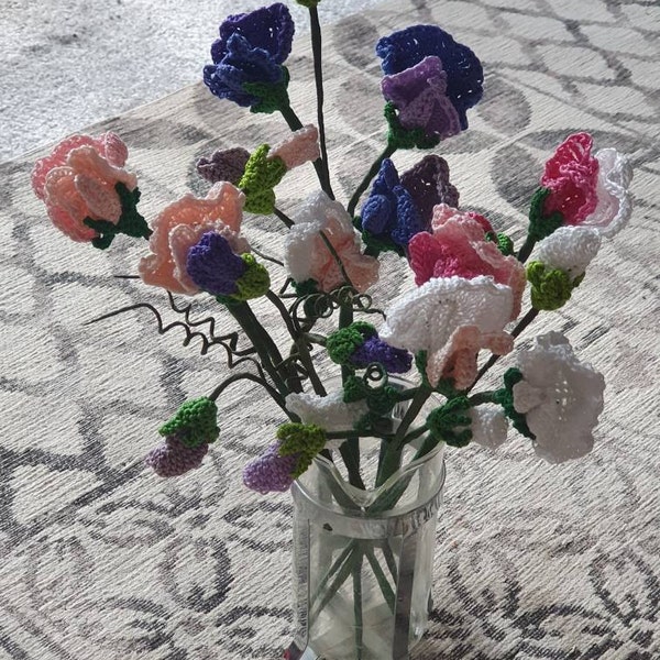 Crochet Sweet Pea Pattern Crochet Flower Pattern Photo Tutorial Crochet ...