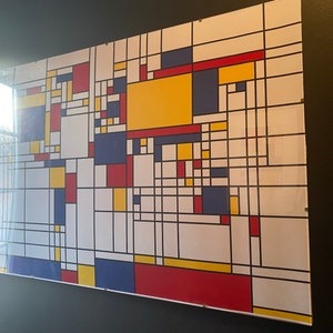 Map of the World Map in the Style of Piet Mondrian, Art Print WM (202 ...