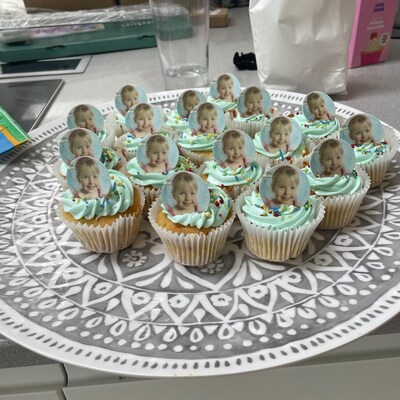 30 Personalised Edible Rice Paper Cupcake Toppers / Birthdays Pre Cut ...