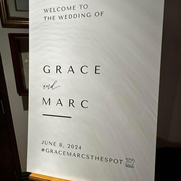 Minimal Wedding Welcome Sign | Wedding & Event Signage | Modern Classy ...