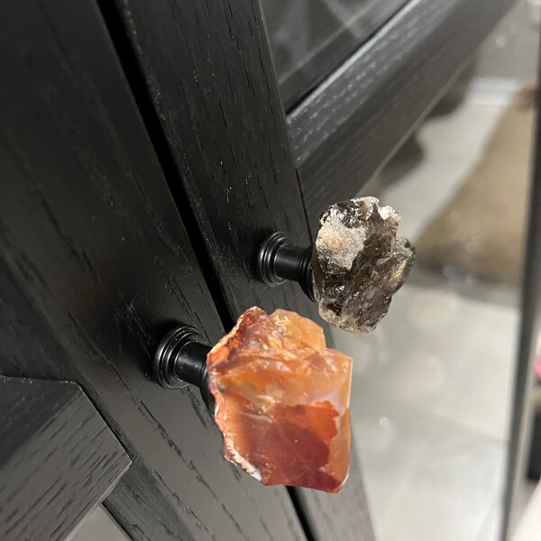 X Quality Custom Natural Carnelian Raw Gemstone Drawer Pulls Knobs Remodel Cabinets - Etsy