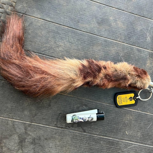 Spotted Hyena Tail Keychain - Realistic Animal Faux Fur - Spirituality ...