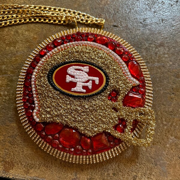 49ers Red and Black Bling Chain San Francisco 49ers Chain San Francisco ...