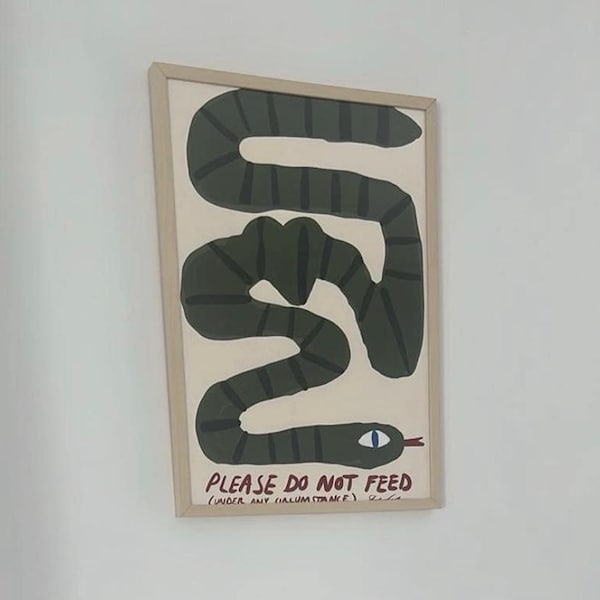 Don't Feed the Snake Print, Mid Century Decor, Typography Print, Funky ...