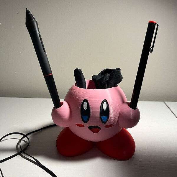 Kirby Inspired Pen Holder, Video Game Inspired Utensil Holder, Gift for ...