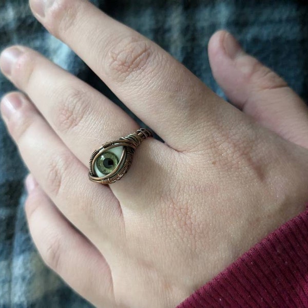 AWAKENING EYE RING// Glass Eye Ring// Eye Jewelry// Evil Eye Ring ...
