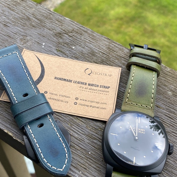 Light Brown Leather Handmade Watch Strap, Rally Watch Strap, 18mm 20mm ...