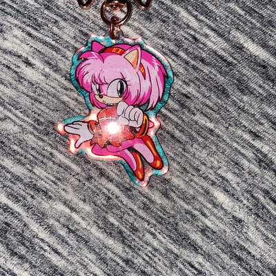 Sth Retro Amy Rainbow Acrylic Glitter Charm - Etsy