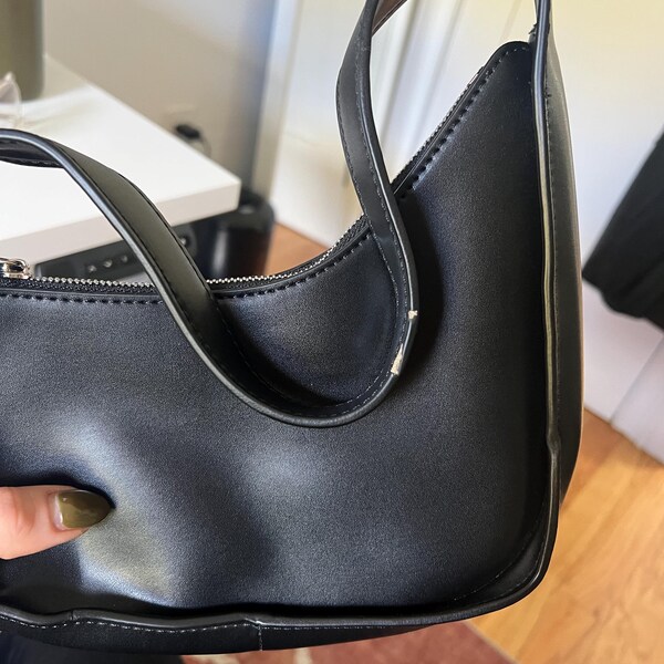 Large Retro Leather Shoulder Bag Minimalist Design Purse Gift for Her ...