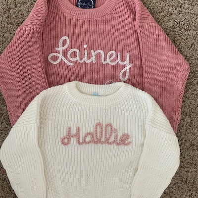 Custom Embroidered Baby and Toddler Sweater Embroidered Oversized ...