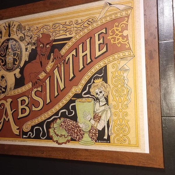 Madame Talbot's Victorian Lowbrow Absinthe Devil Skeleton Poster - Etsy