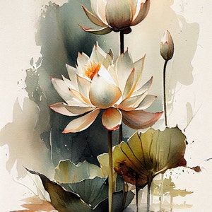 Lavender Flower Art Print Botanical Watercolors Illustration Instant ...