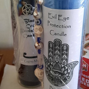 Evil Eye Candle, Protection From Evil Candle, Hamsa Candle, Ritual ...