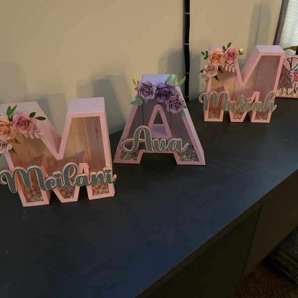 Decorative Customized 3D Letter Cardstock Initial, Desk Decor, Party ...