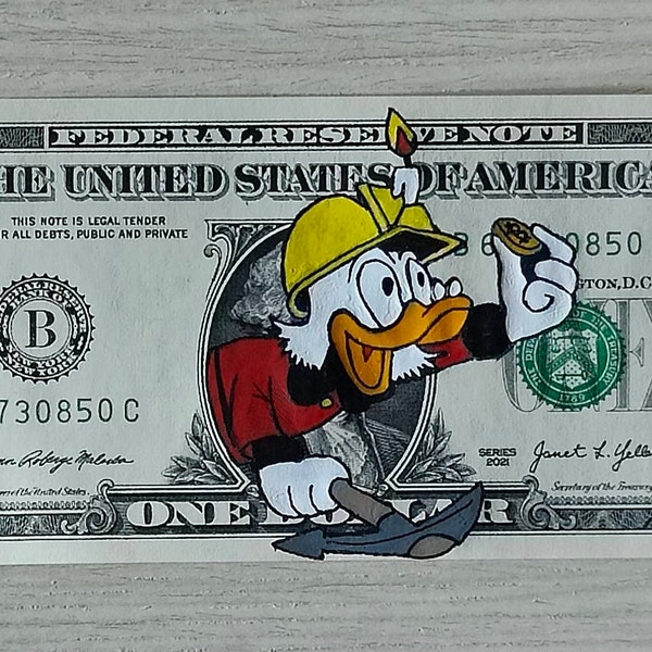 Mr. Burns - the Simpsons Dollar I Dollar Art I on a Real Dollar ...