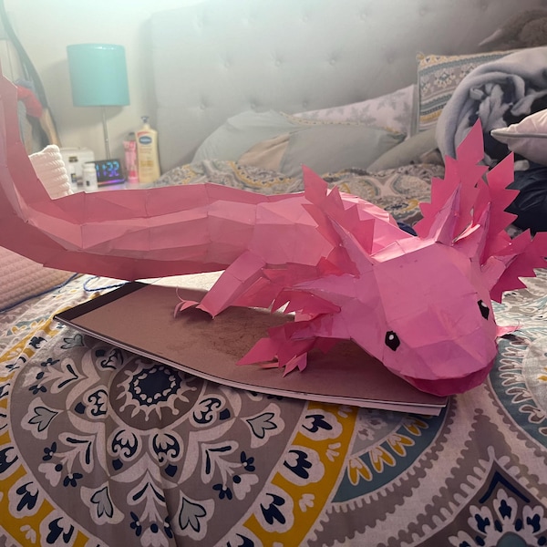 Axolotl Paper Sculpture,printable PDF Template,handmade Wild Animal ...