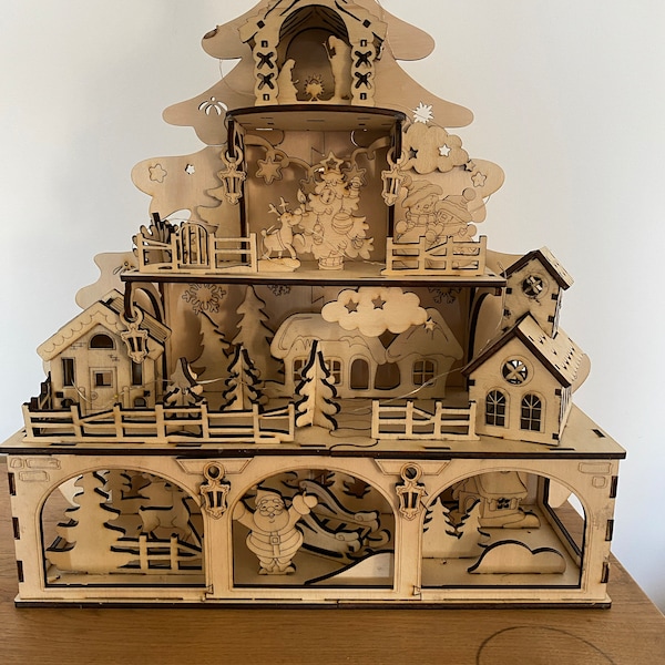 Christmas Scene - Xmas Tree - Laser Cut Files. Laser Cut Project Plan ...