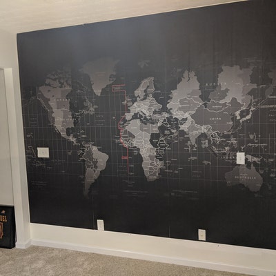 Technology World Map Wallpaper Wall Wall Mural Modern Home Decor for ...