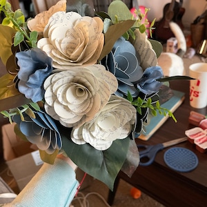 Custom Book and Color Rose Bouquet, Wedding Bouquet - Etsy