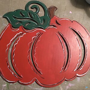 Unfinished Wood Pumpkin With Laser Cut Design, Wreath Accent, Door ...