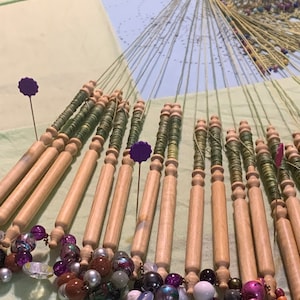 Bobbin Lace Tools 4 Inch Wooden bobbin holder with elastic | Etsy