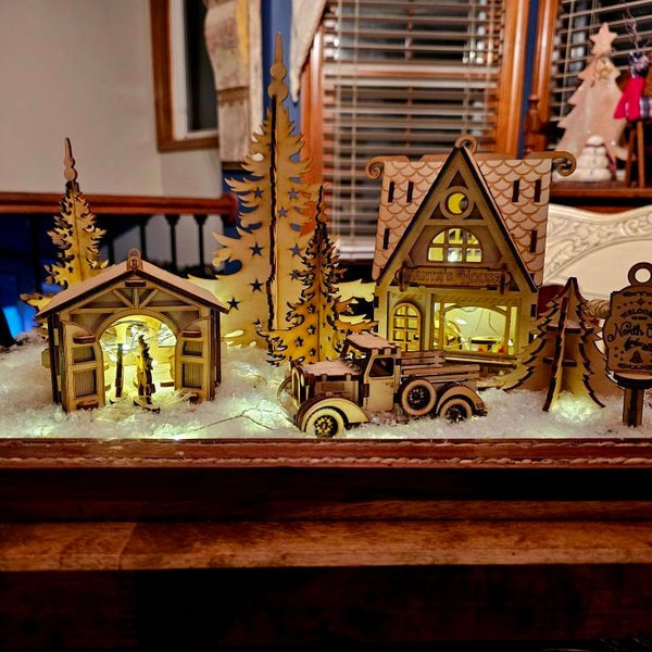 Santa Claus House - Laser Cut File, SVG Plan for Glowforge and Cutting ...