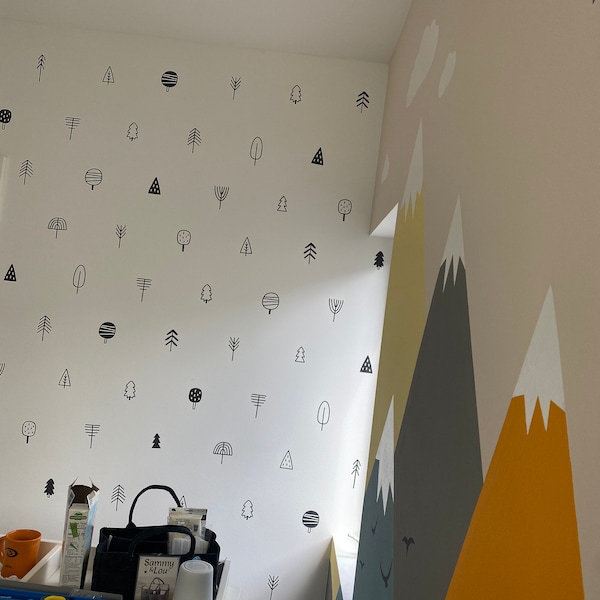 Tree Wall Decals - Woodland Nursery Decals, Pine Tree Decals, Forest ...
