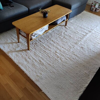 Large Handwoven Cream Rug 180x250 Cm, Area Rug, Cream Solid Rug Carpet ...