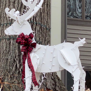 Single All-weather Large White Reindeer Yard Display (head-up Deer) - Etsy