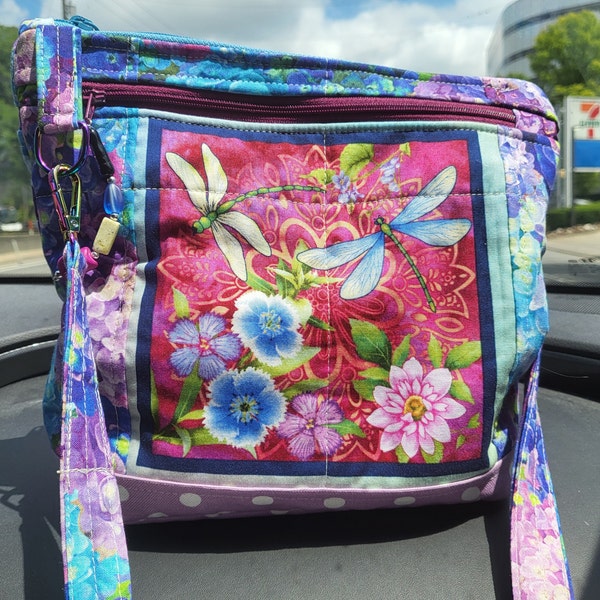 Unique Folk Art Country Scene 7 Zipper Cross Body or Shoulder Strap ...