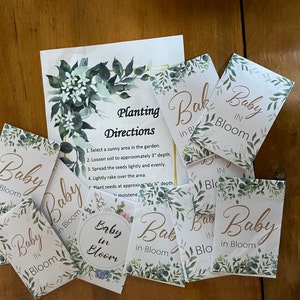 Baby in Bloom Shower, Seed Packet Favor, Baby Shower Seed Favors, Baby ...