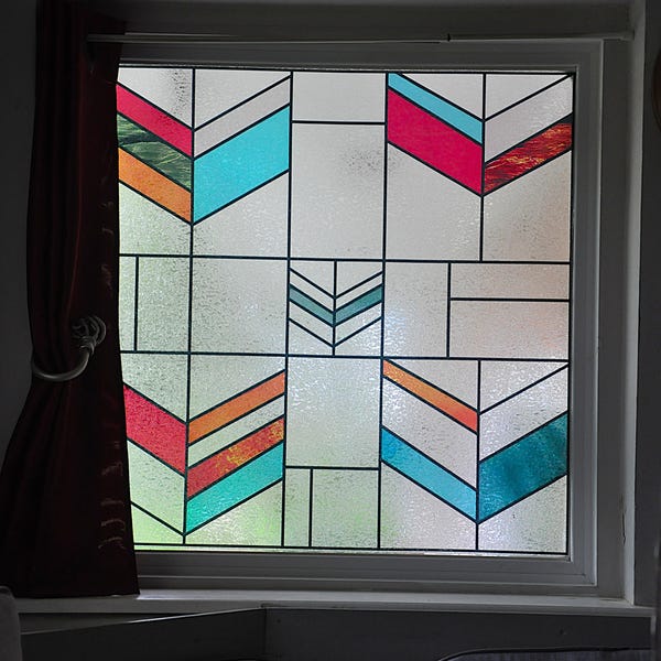 Custom Size Sun-themed Stained Glass Window Cling Vibrant Artistic ...
