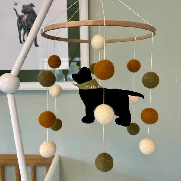 Dog Mobile for Nursery, Golden Retriever Dog Baby Mobile, Gender ...
