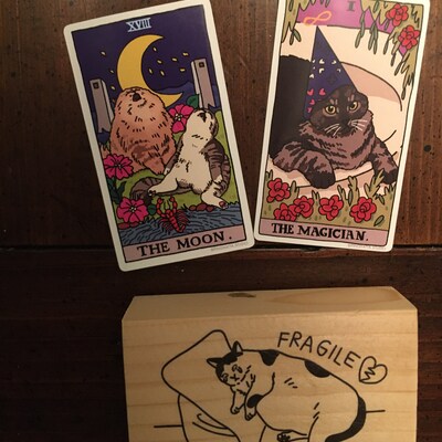 Tarot Cat the Magician Wizard Cat Meme Sticker Cat Meme Sticker, Sad ...