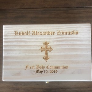 1st Communion Gift, Holy Communion, Confirmation, Engraved Keepsake Box ...