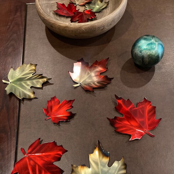 Maple Leaf Metal Wall Hanging, Metal Leaf Art, Autumn Wall Accent, Fall ...