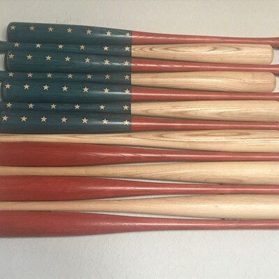 American Flag Made Out of 18 Inch Baseball Bats. Rustic / Aged ...
