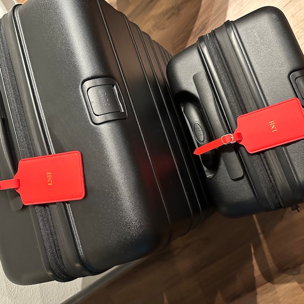 Personalized Vegan Leather Luggage Tag: Travel Gift, Wedding Favor - Etsy