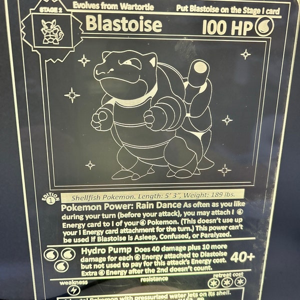 Blastoise Pokemon Card Vector SVG PDF DXF Laser Cutter File - Etsy