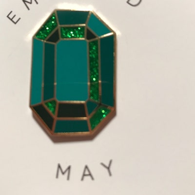 Emerald Birthstone Pin May Birthday Gemstone Pin Hard Enamel Pin Enamel ...