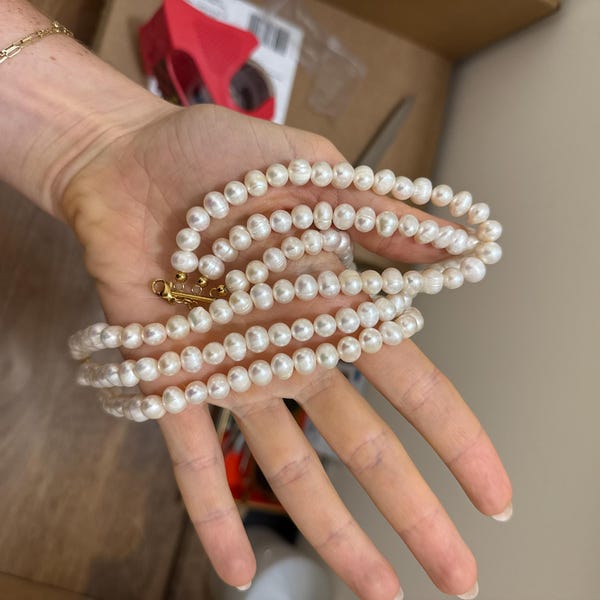 3 Layered Pearl Choker, Real Freshwater Pearl Choker Necklace, Bridal Choker, Wedding Necklace ...