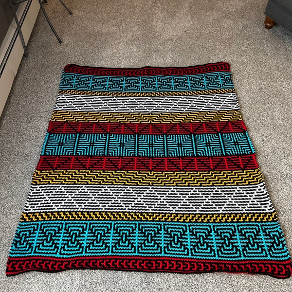 Magic Eye Throw Blanket - Overlay Mosaic Crochet Pattern - Etsy