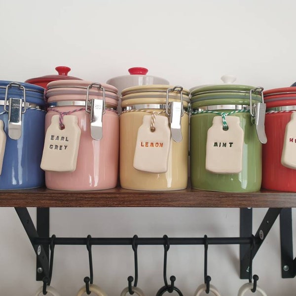 Ceramic Tags - Kitchen Accessories - Jar Labels - Label Tags - - Etsy UK