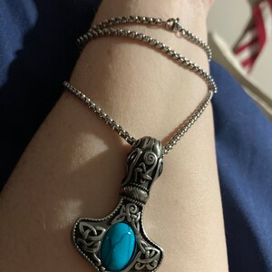 Viking Runes Necklace/ Circle Pendant Necklace/ Amulet Necklace/ Rope ...