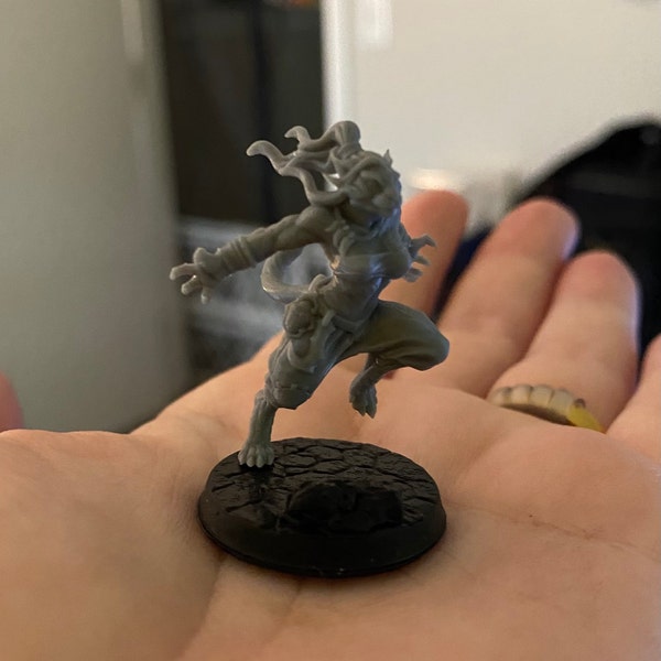 Catfolk Dnd Miniature tabaxi Warrior Miniatures for Tabletop Games Like ...