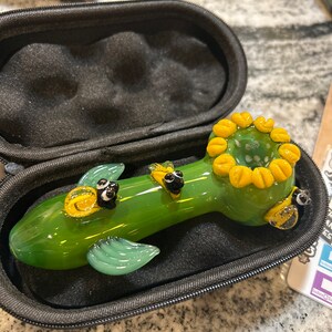 Sunflower Glass Pipe Girly Bee Pipes Beautiful Girly Pipe Cute Handmade ...